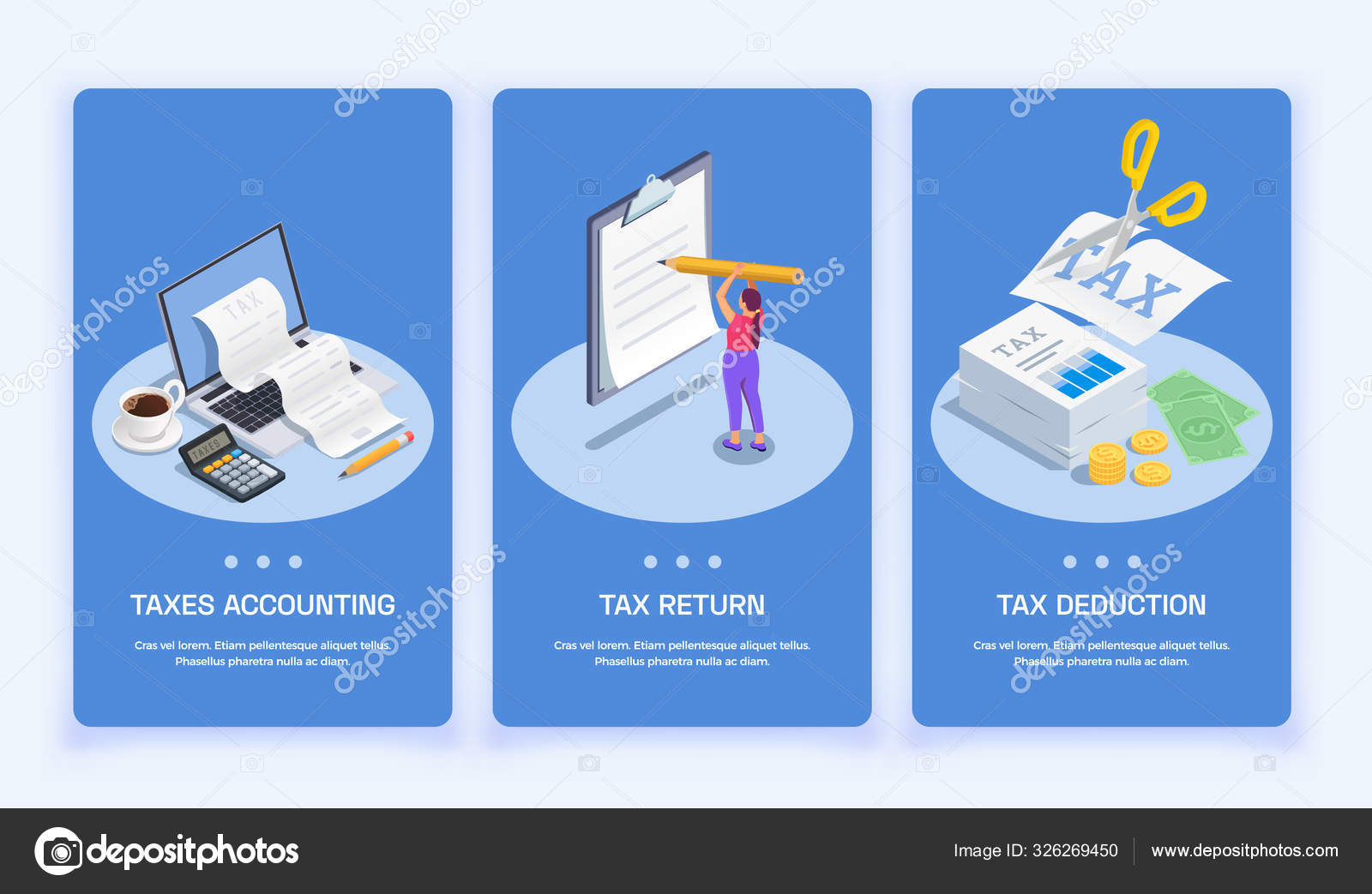 Impuestos Set de Banners Verticales Vector de stock #326269450 de ...