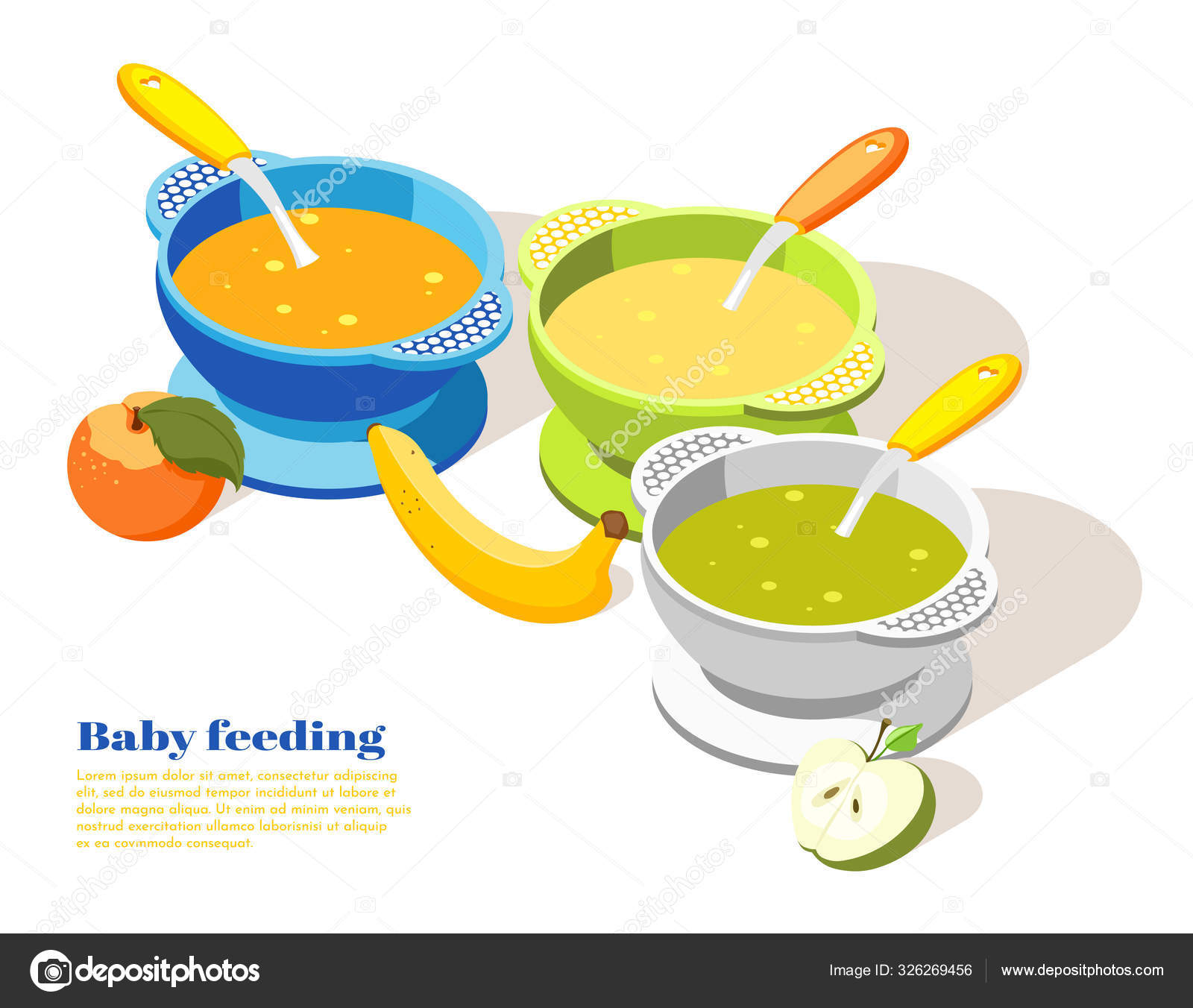 Baby Feeding Isometric Background Stock Vector Image by ©macrovector ...