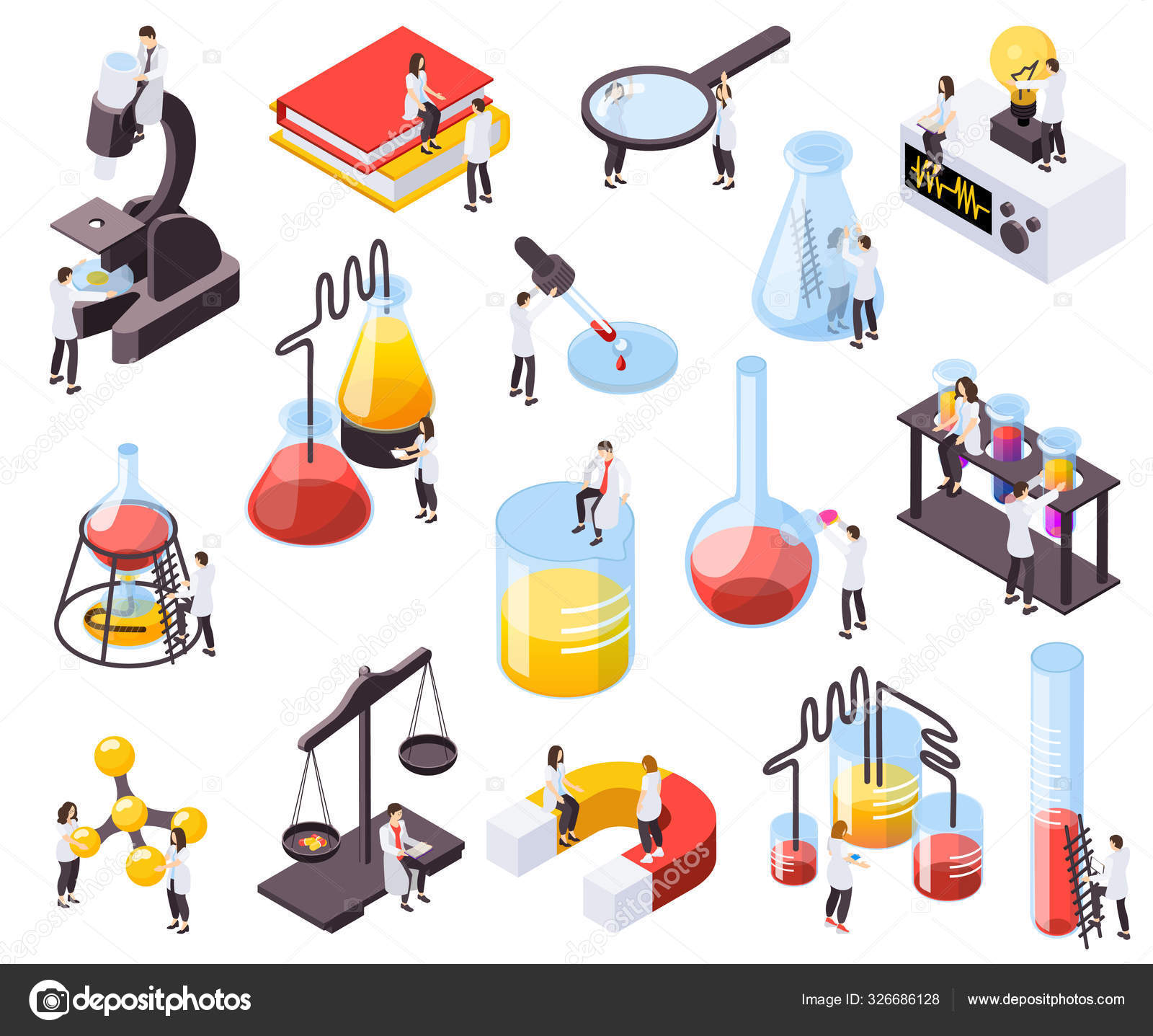Ikon Isometrik Lab Sains Vektor Stok oleh ©macrovector 326686128