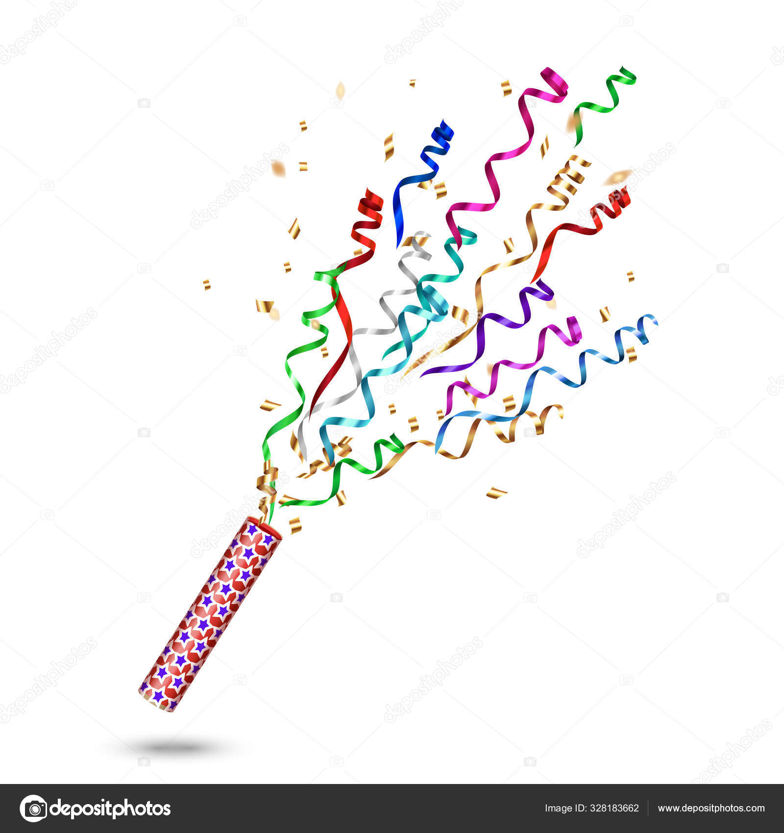 Exploding Party Popper Composition Stock Vector Image by ©macrovector ...