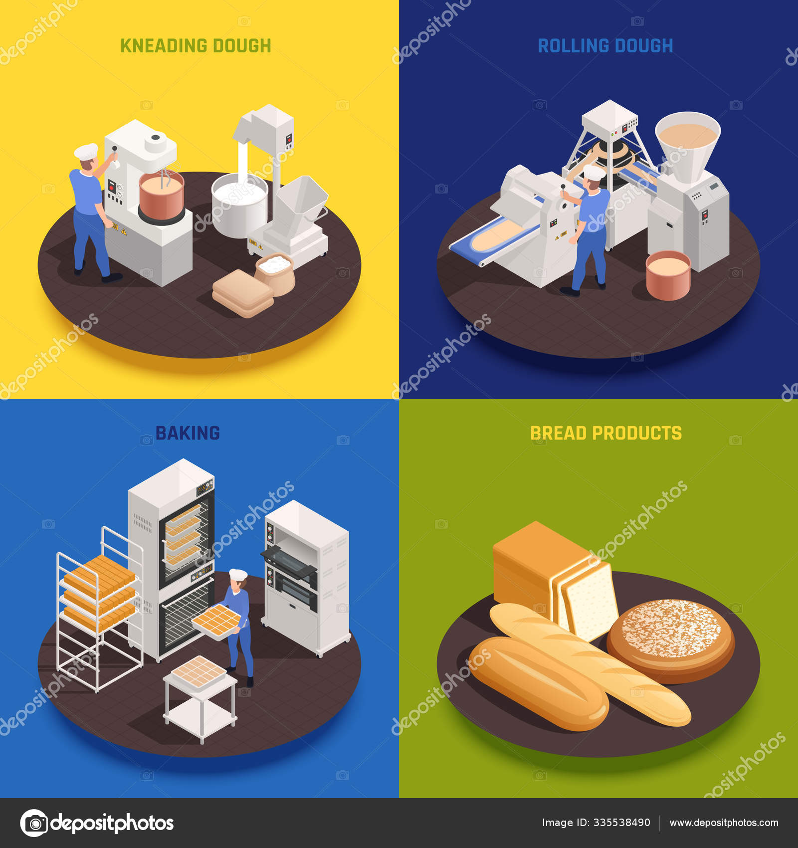 Bakery Confectionery Isometric Concept Stock Vector Image by ...