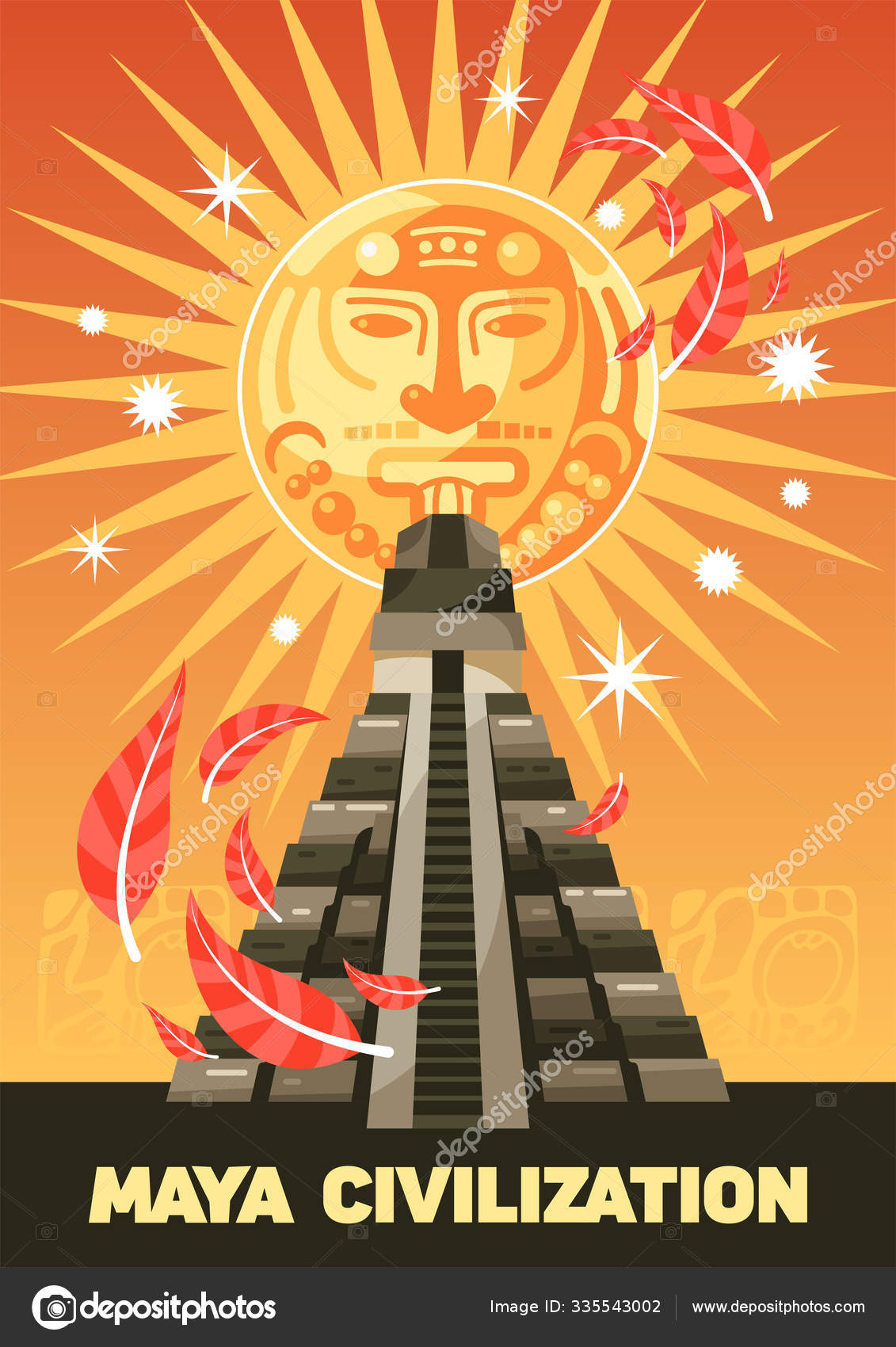 Image vectorielle Civilisation Maya Affiche verticale par ©macrovector ...