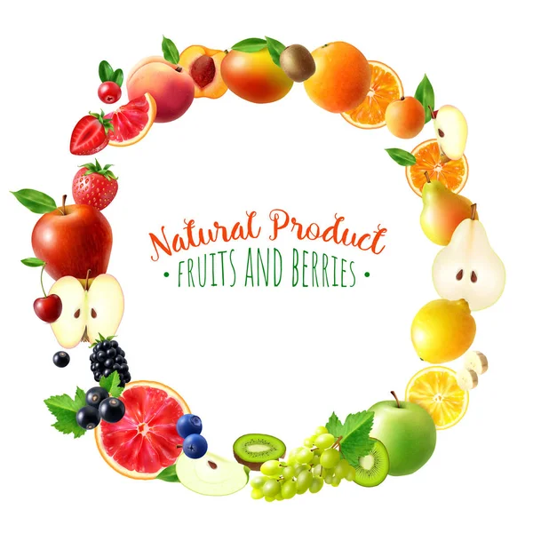 Exotic Fruits Round Rainbow Frame Stock Vector Image by ©macrovector ...