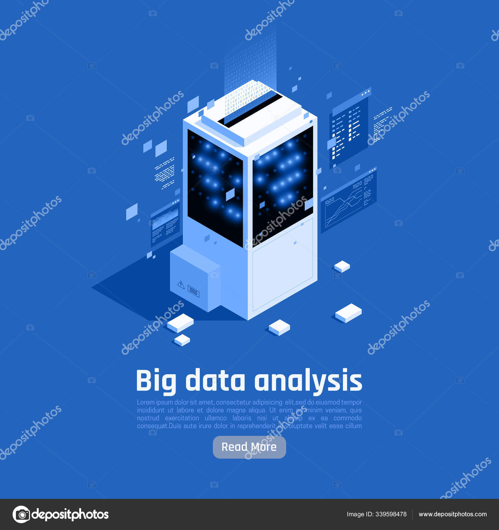 Big Data Analysis Isometric Background Stock Vector by ©macrovector 339598478