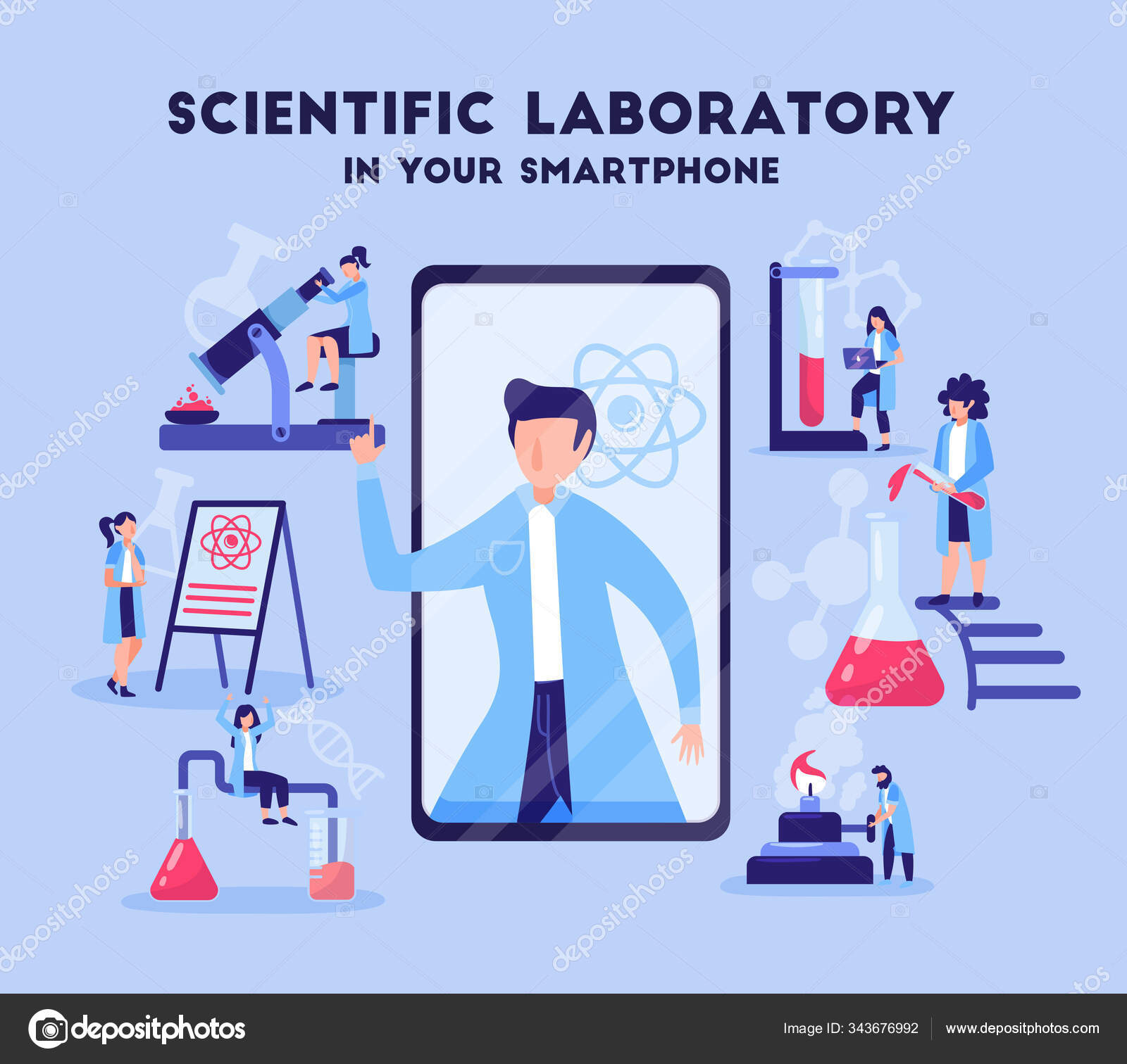 Science Lab Smartphone App Stock Vector Image by ©macrovector #343676992