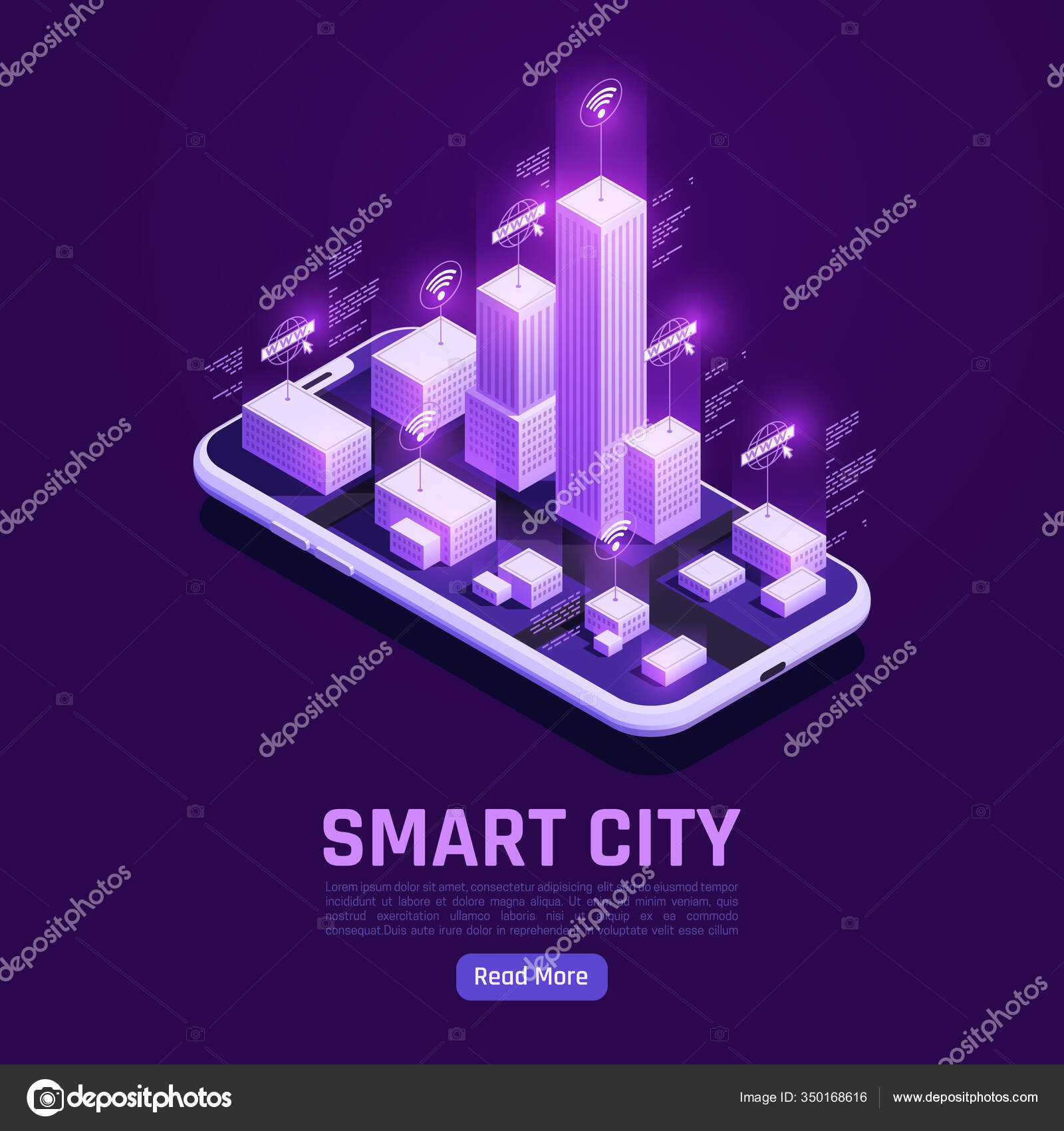 Smart City Isometric Poster — Stock Vector © macrovector #350168616