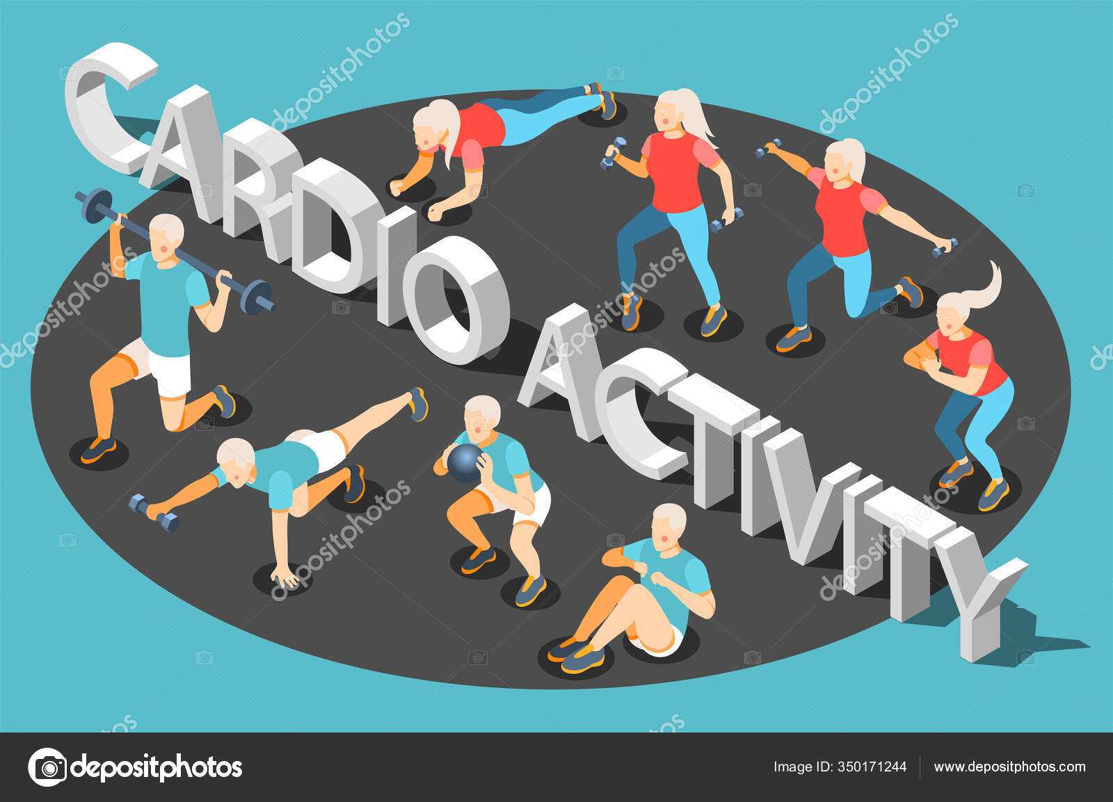 Cardio activity isometric background Stock Vector Image by ©macrovector ...