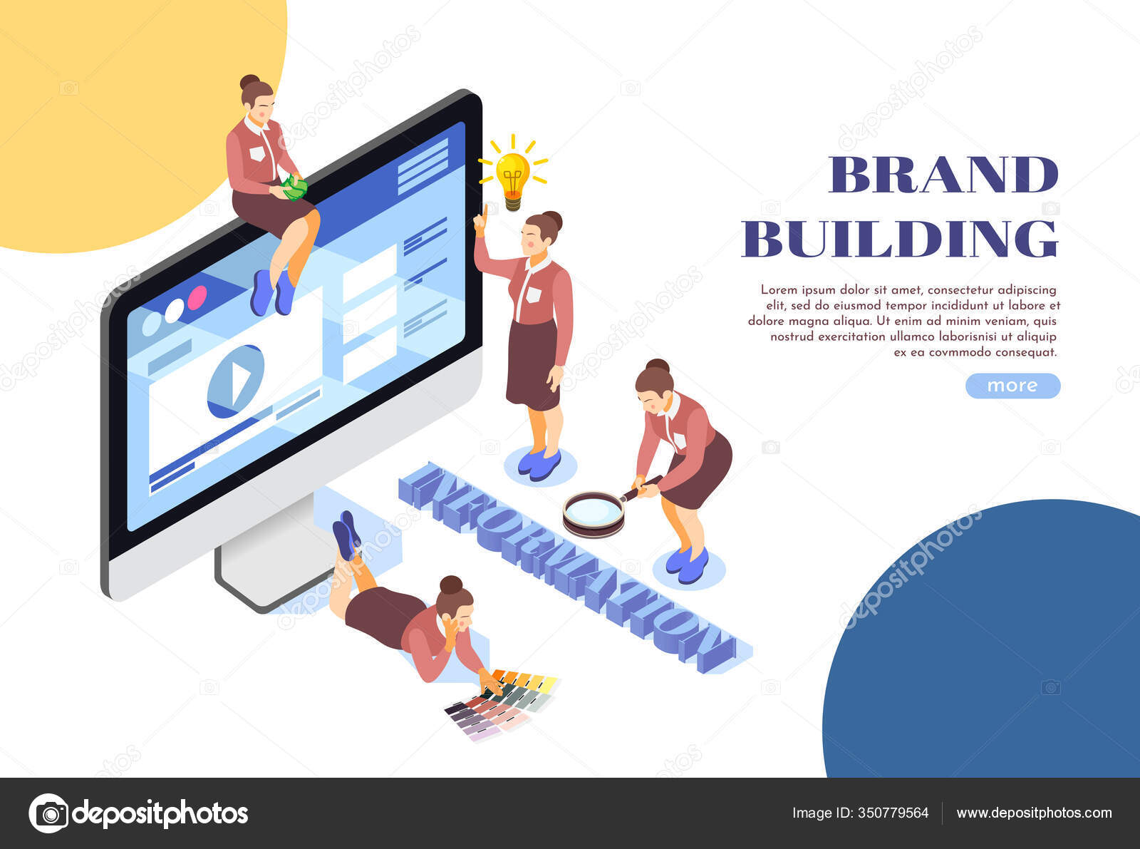 Brand Building Isometric Background Stock Vector Image by ©macrovector ...
