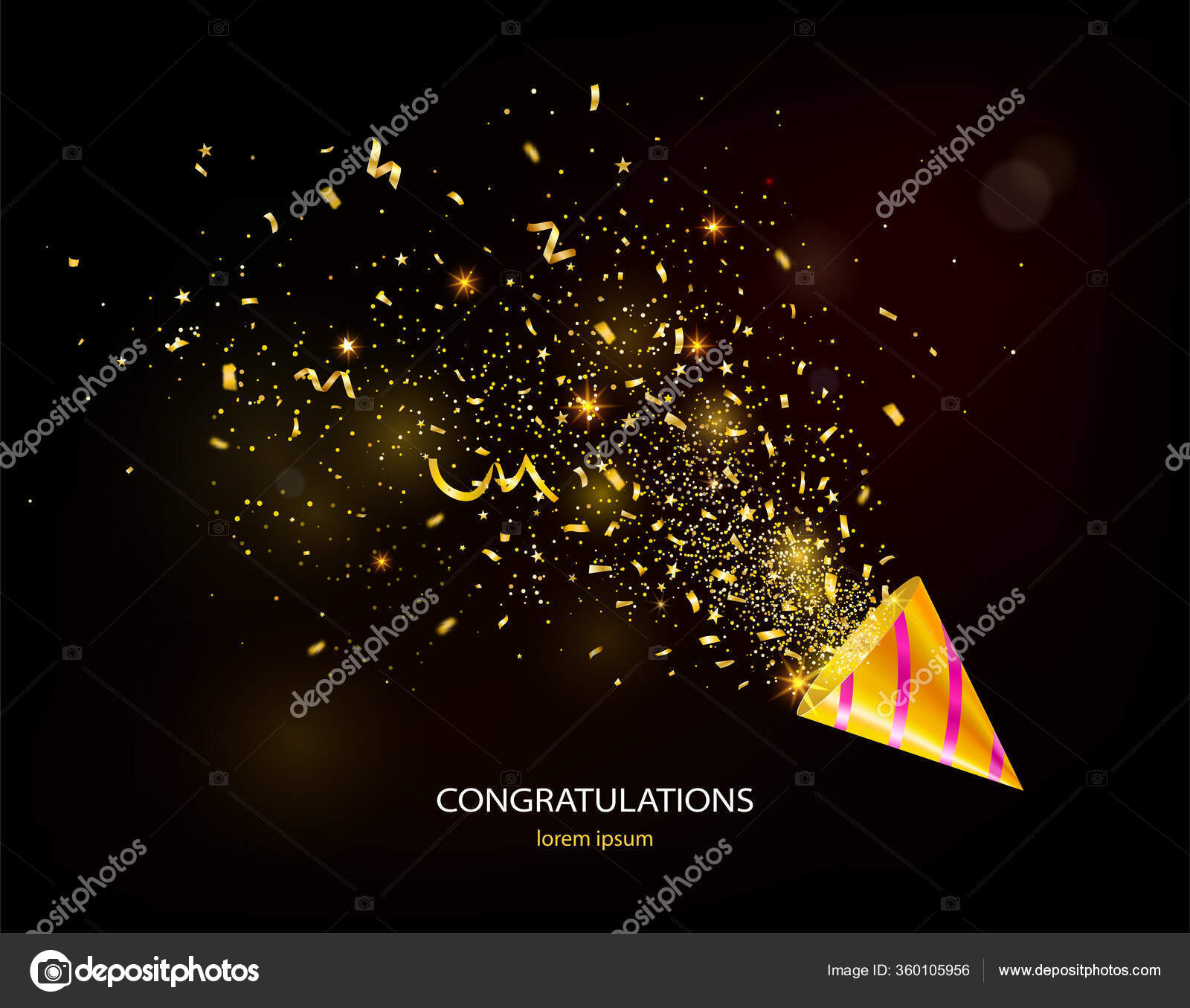 Party Popper Background Stock Vector by ©macrovector 360105956