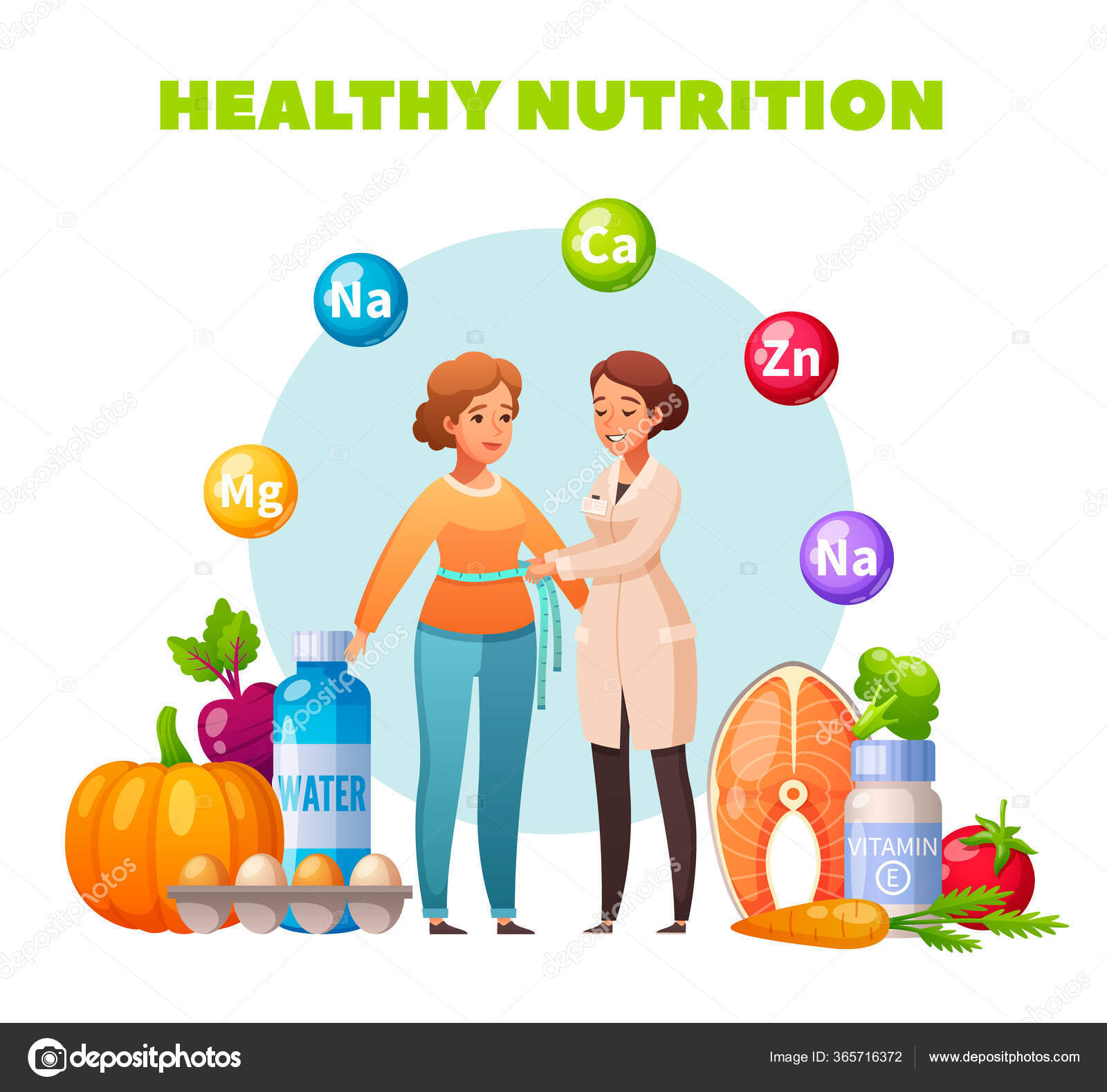 Nutritionist Diet Cartoon Composition Stock Vector by ©macrovector ...