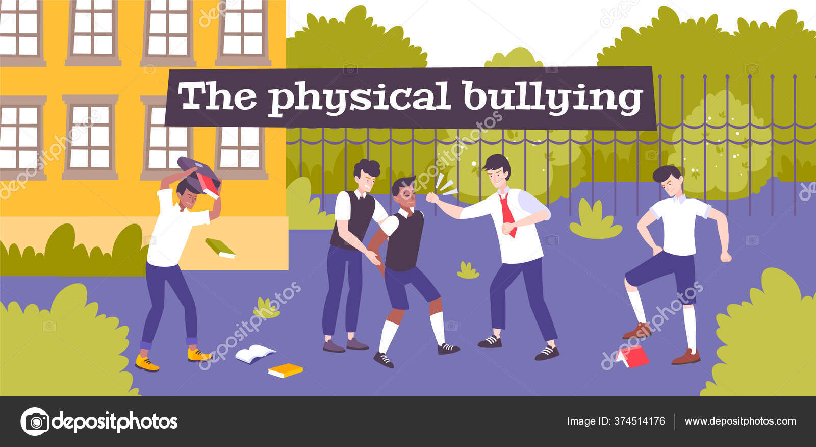 Physical Violence Bullying Composition Stock Vector Image by ...