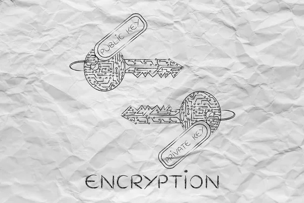 Matching private & public keys made of circuits, encryption conc Stock ...