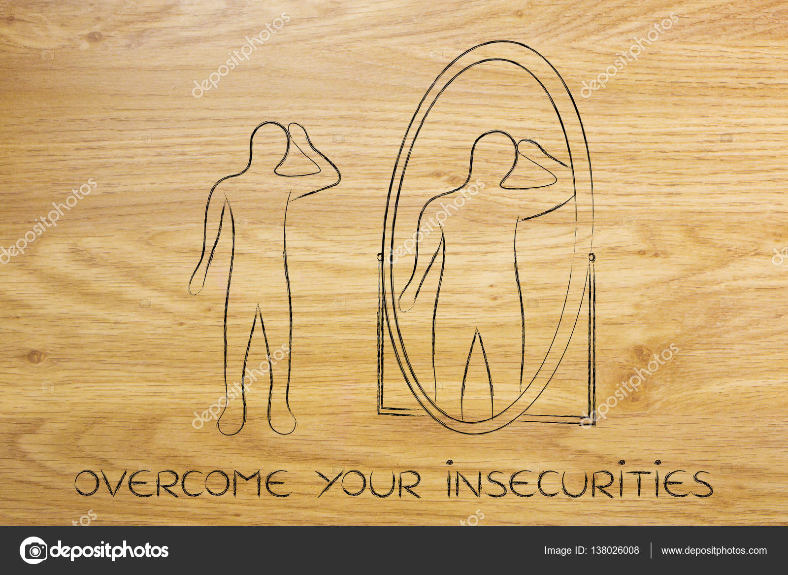 Insecure Person Looking In Mirror