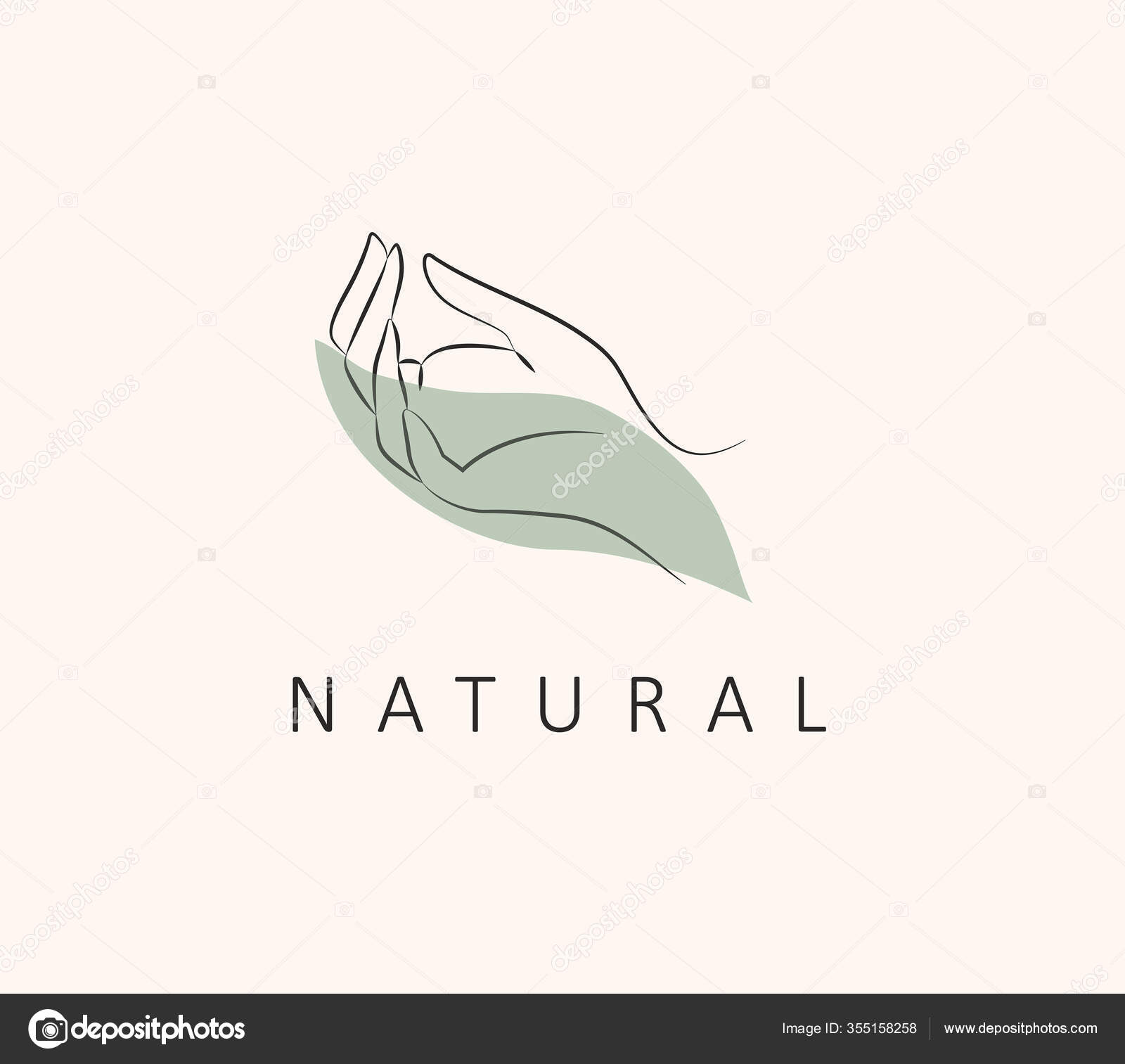 Logo Design Template Trendy Linear Minimal Style Vector Abstract Hands ...
