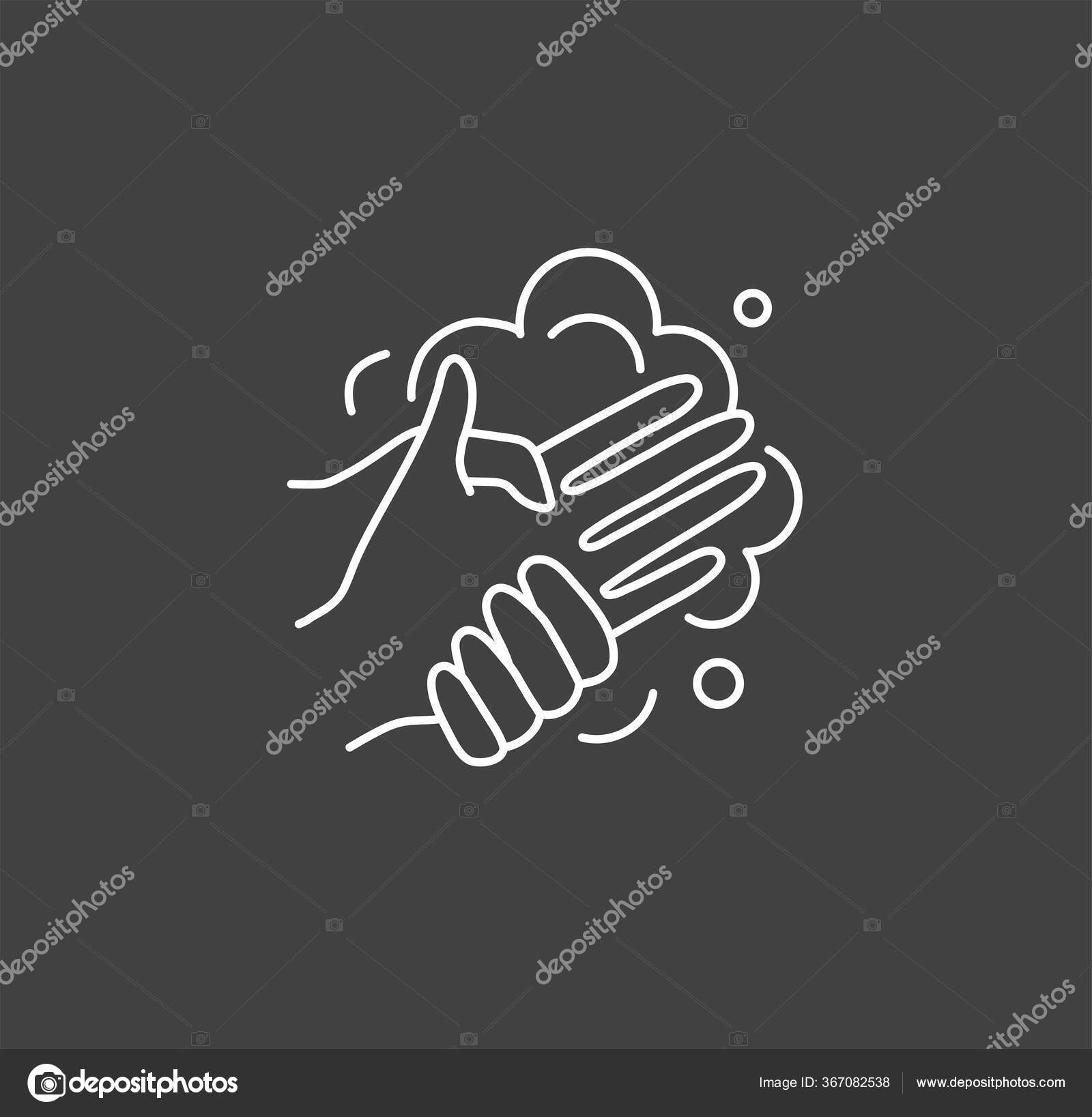 Ícone Linha Higiene Das Mãos Pictograma Mínimo Simples Higiene Pessoal ...