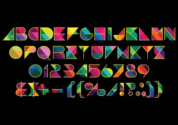 Vector Graphic Lettering Alphabet Geometric Colorful Style Stock Vector ...
