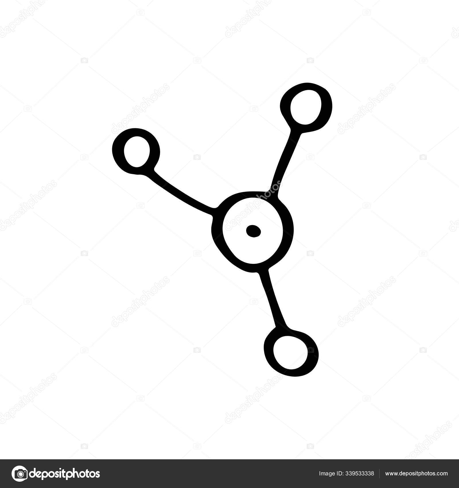 Chemical compounds, blood element cartoon hand drawn doodle vector ...