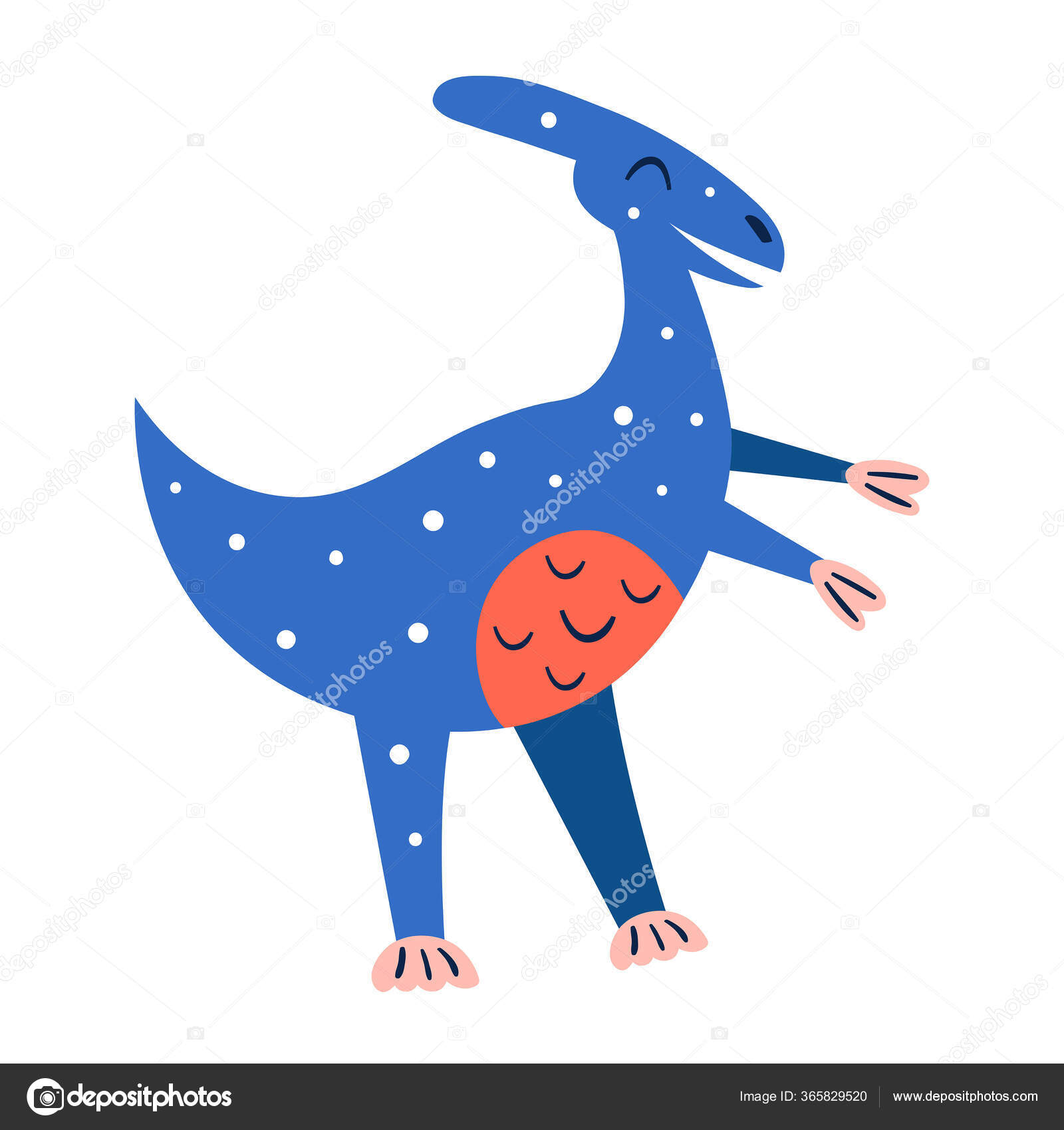 Little Cute Blue Parasaurolophus Prehistoric Animals Jurassic World ...