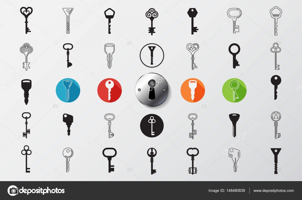 Set of different keys Stock Vector by ©GalaStudio 148480839