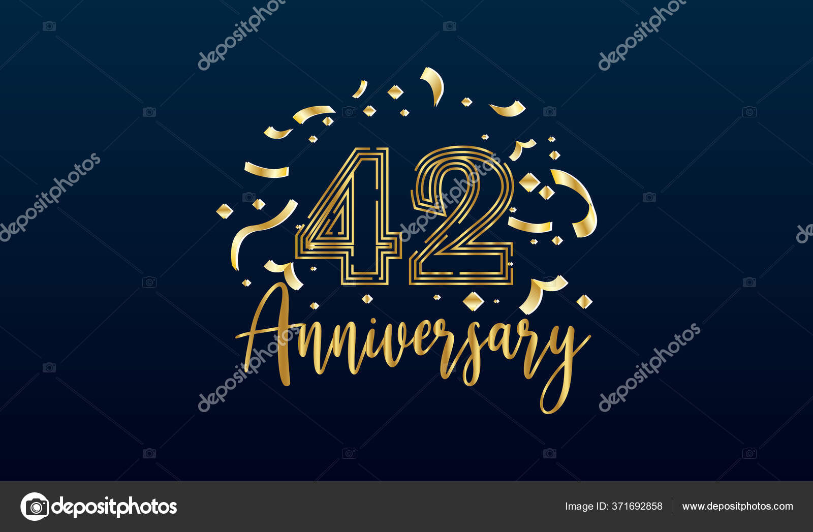 Anniversary Celebration Background 42Nd Number Gold Words Golden ...