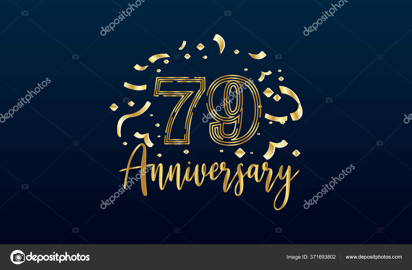 Anniversary Celebration Background 79Th Number Gold Words Golden ...
