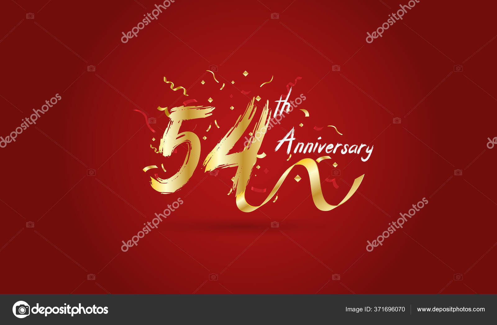Anniversary Celebration Background 54Th Number Gold Words Golden ...