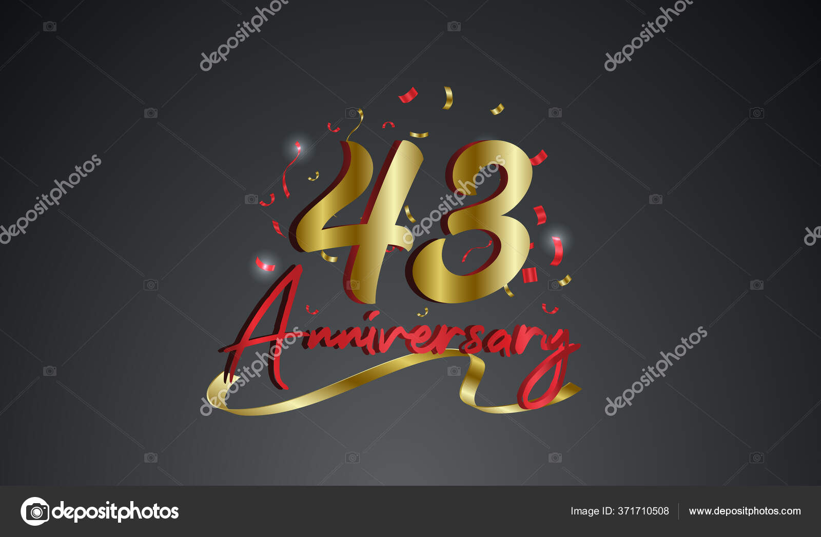 Anniversary Celebration Background 43Rd Number Gold Words Golden ...