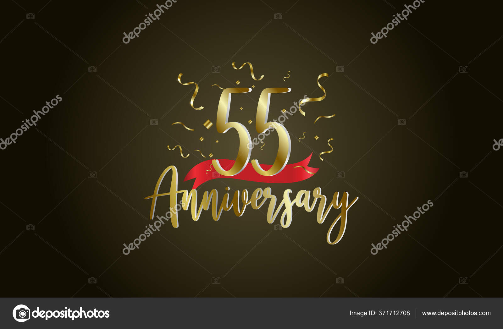 Anniversary Celebration Background 55Th Number Gold Words Golden ...