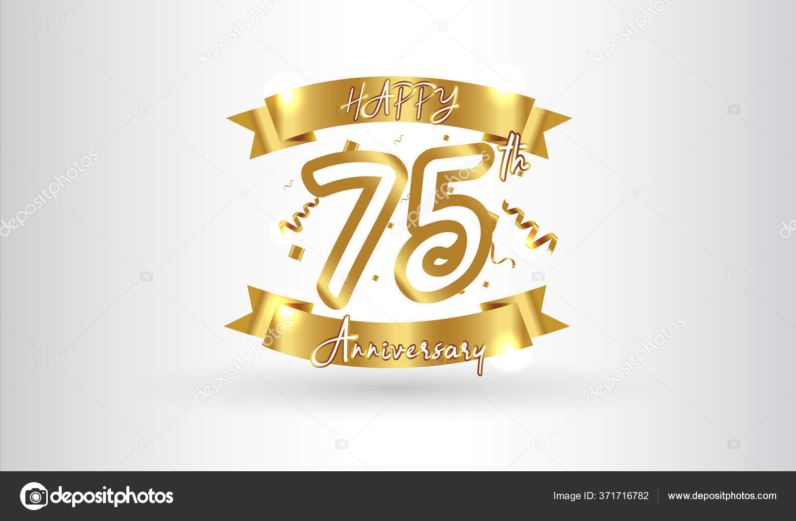 Anniversary Celebration Background 75Th Number Gold Words Golden ...