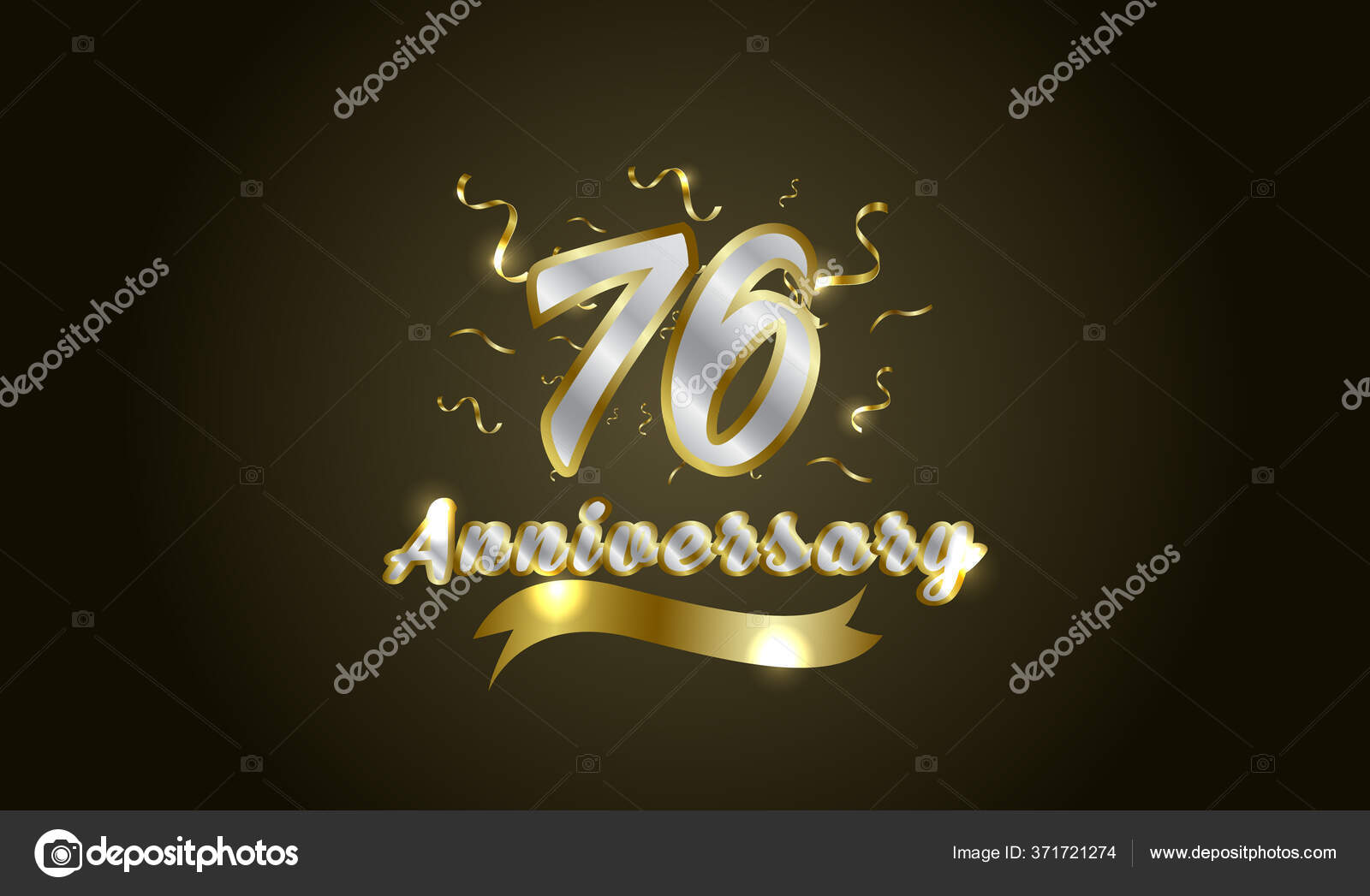 Anniversary Celebration Background 76Th Number Gold Words Golden ...