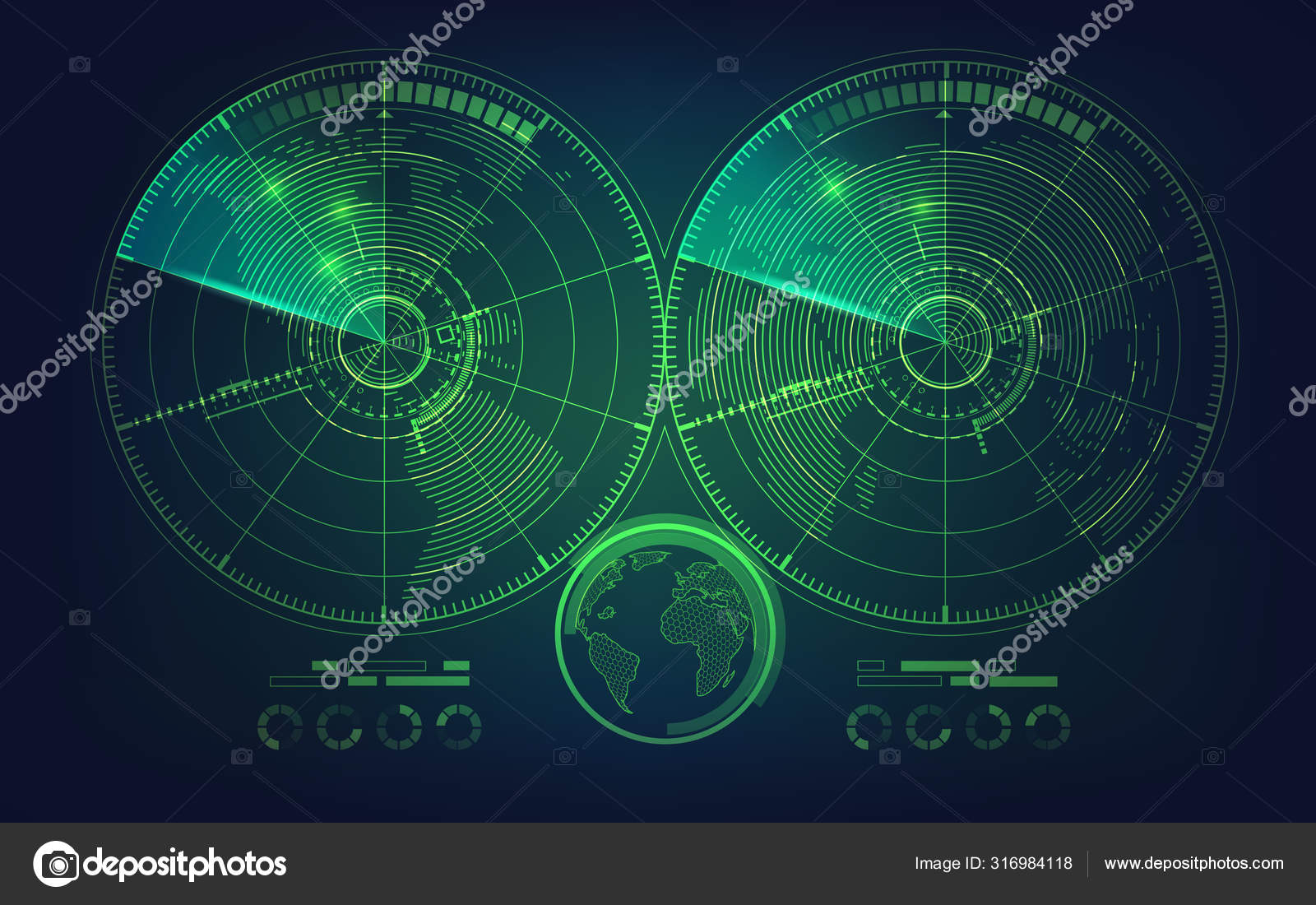Tela Radar Mapa Mundo Estilo Futurista Vetor de stock de ©Jakarin2521 316984118