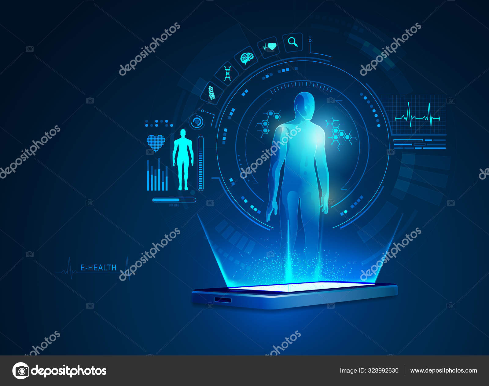 Concept Medical Technology Advancement Mobile Phone Showing Health ...