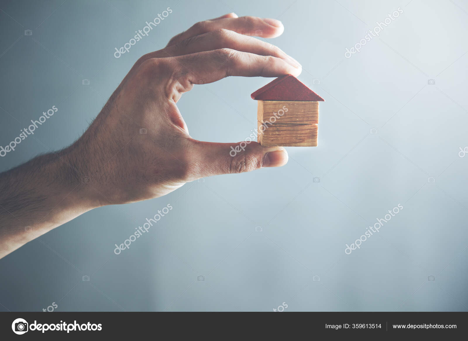 Man Hand Holding House Model Dark Background Stock Photo by ©Tiko0305 ...