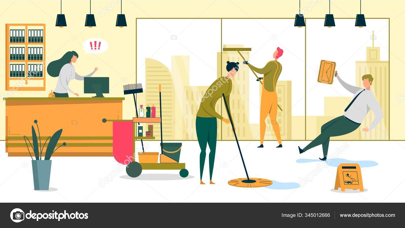 Office Clean Up Cartoon