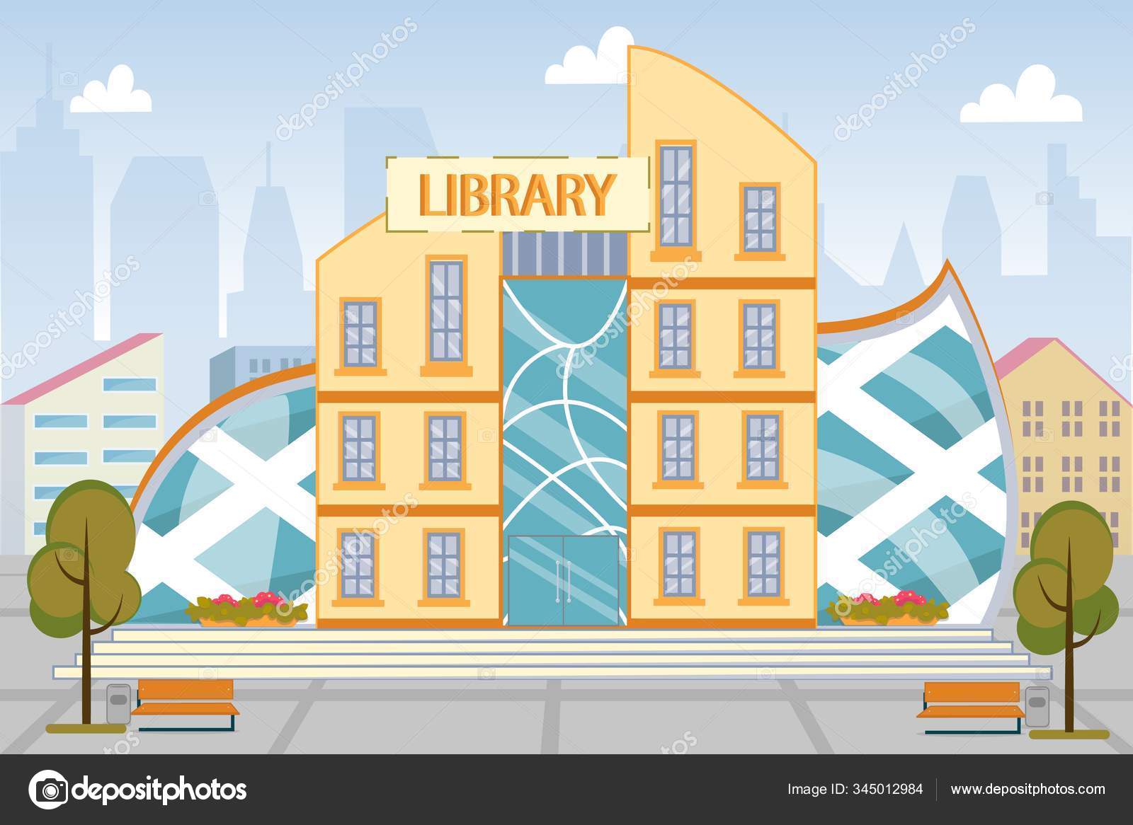 Library Building Cartoon