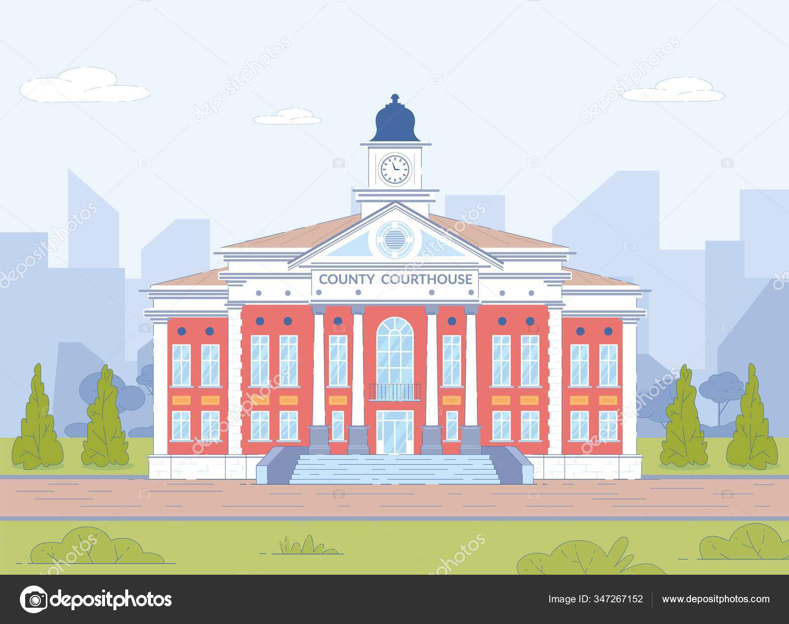 Cartoon Courthouse Building