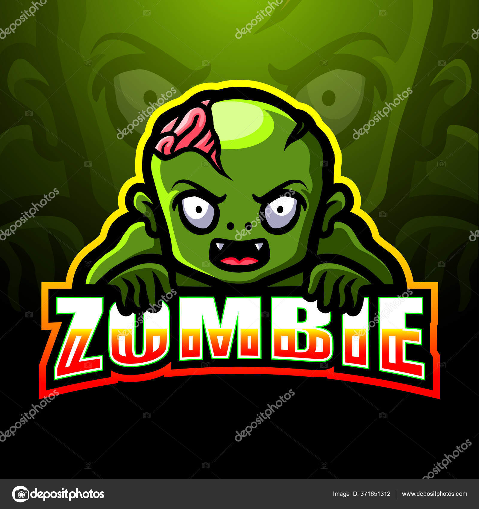 Vector Illustration Zombie Mascot Esport Logo Design Stock Vector by ...