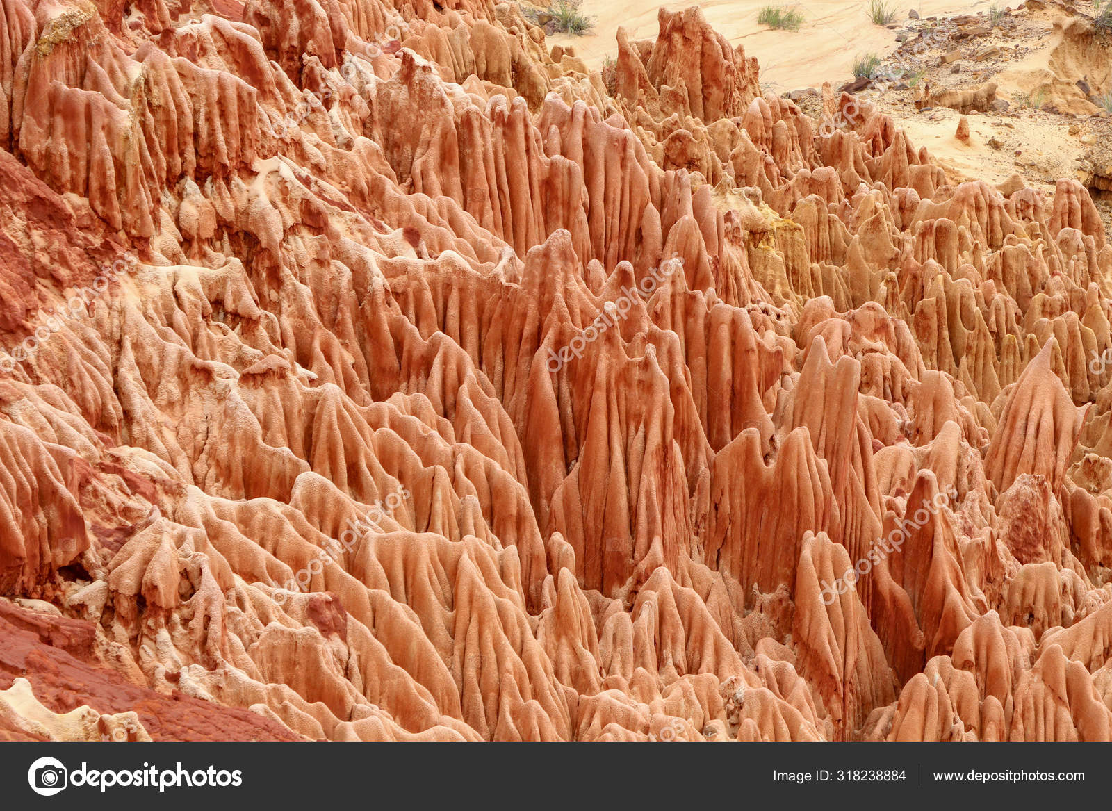 Red Sandstone Formations Needles Tsingys Tsingy Rouge Park Madagascar ...