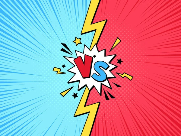 Comics vs frame. Versus lightning ray border, comic fighting due Stock ...