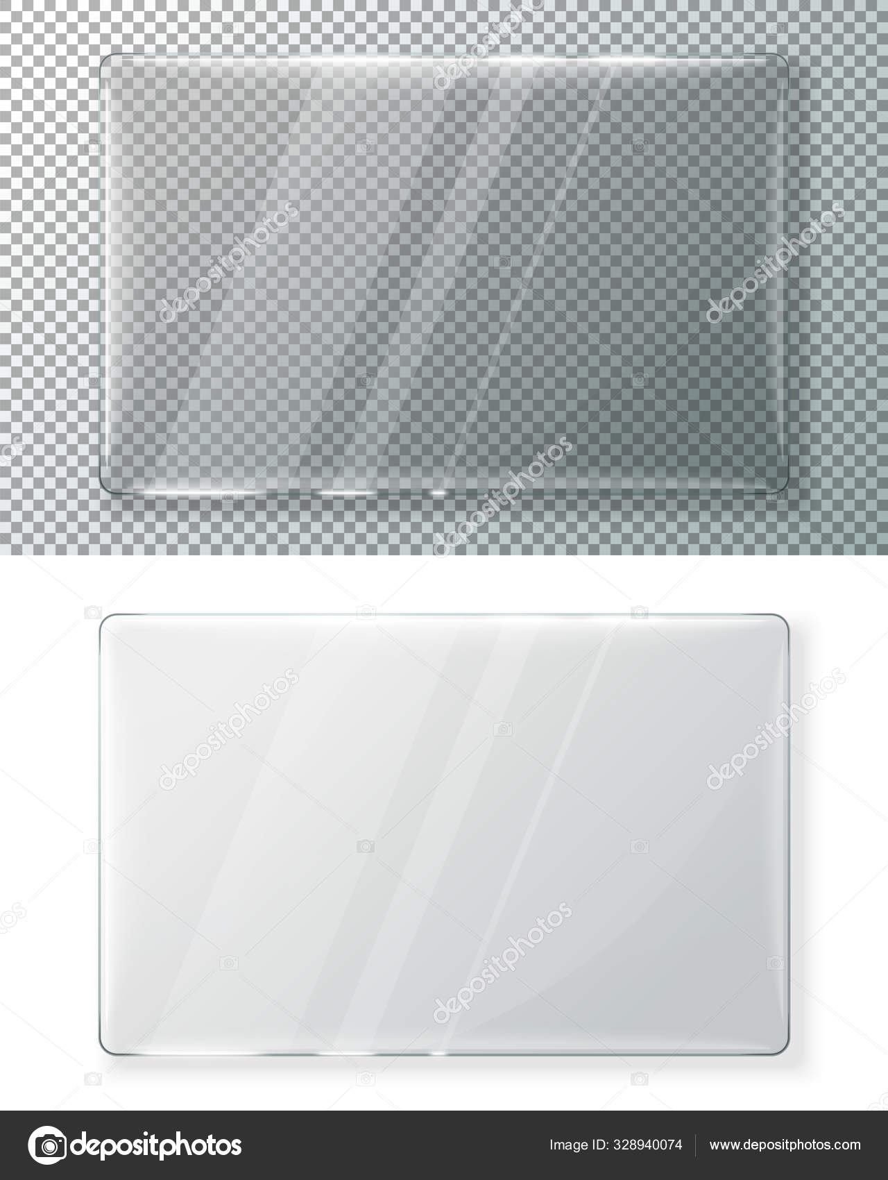 Transparent vector realistic glass plate for signs Stock Vector Image ...