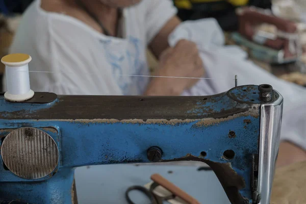 Sewing machine and local tailor. This 's shot take in Thailand. Stock ...