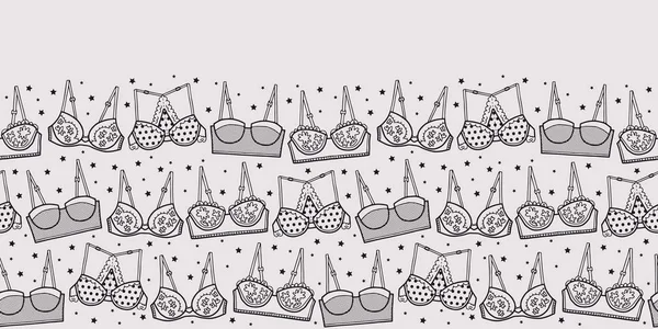 Vector Lingerie Pattern Pink Black Simple Outline Bra Panties Set Stock Vector Image by ...