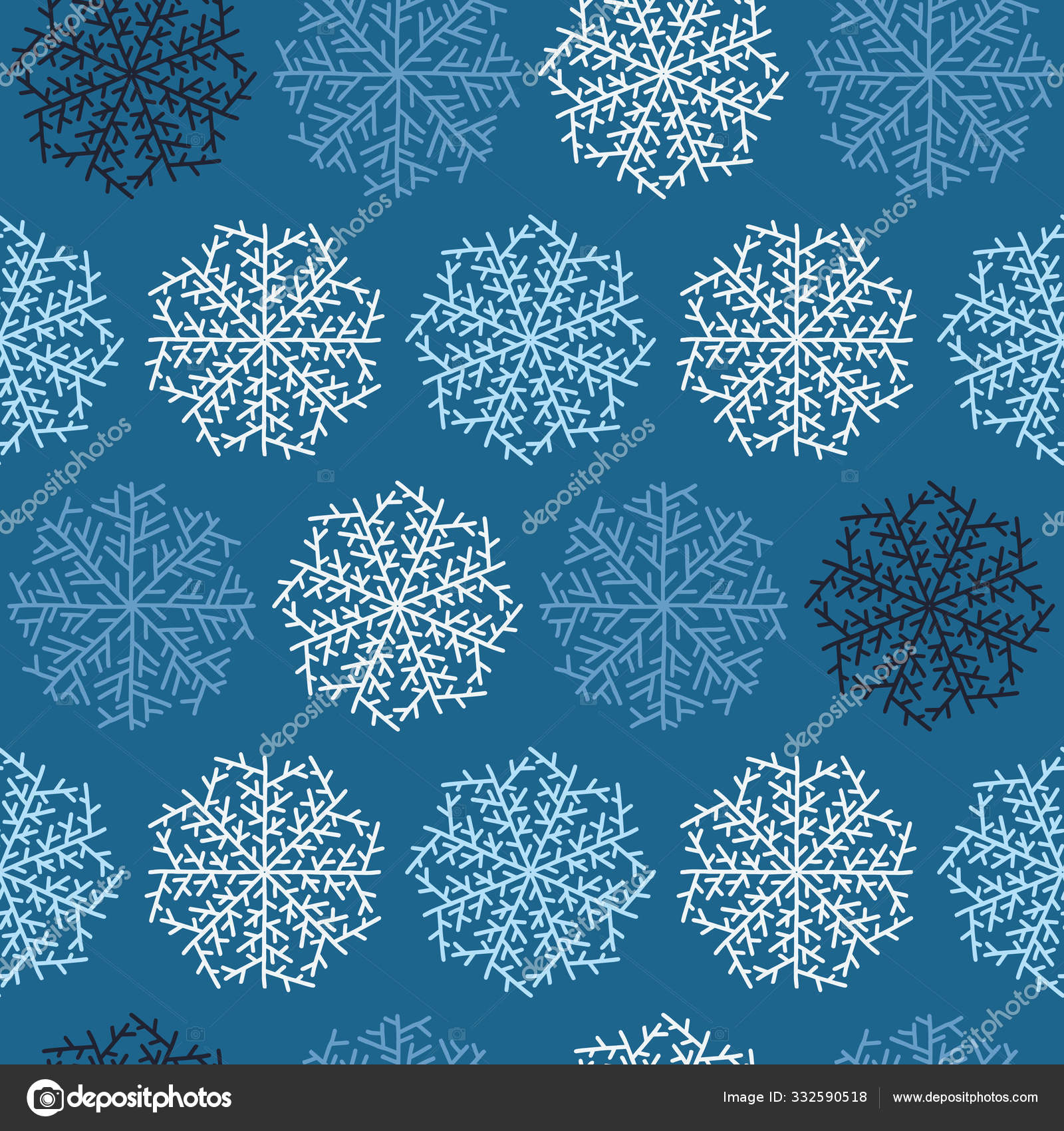 Navy Blue Simple Snowflake