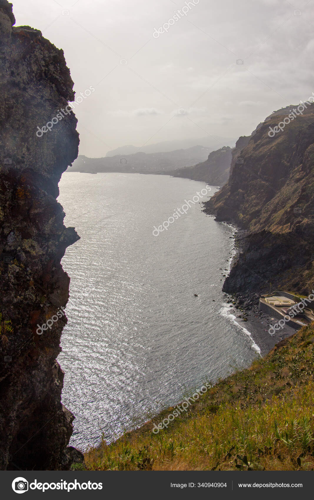 Madeira coastline cliffs Hiking small trail sea — Stock Photo © abnodh ...
