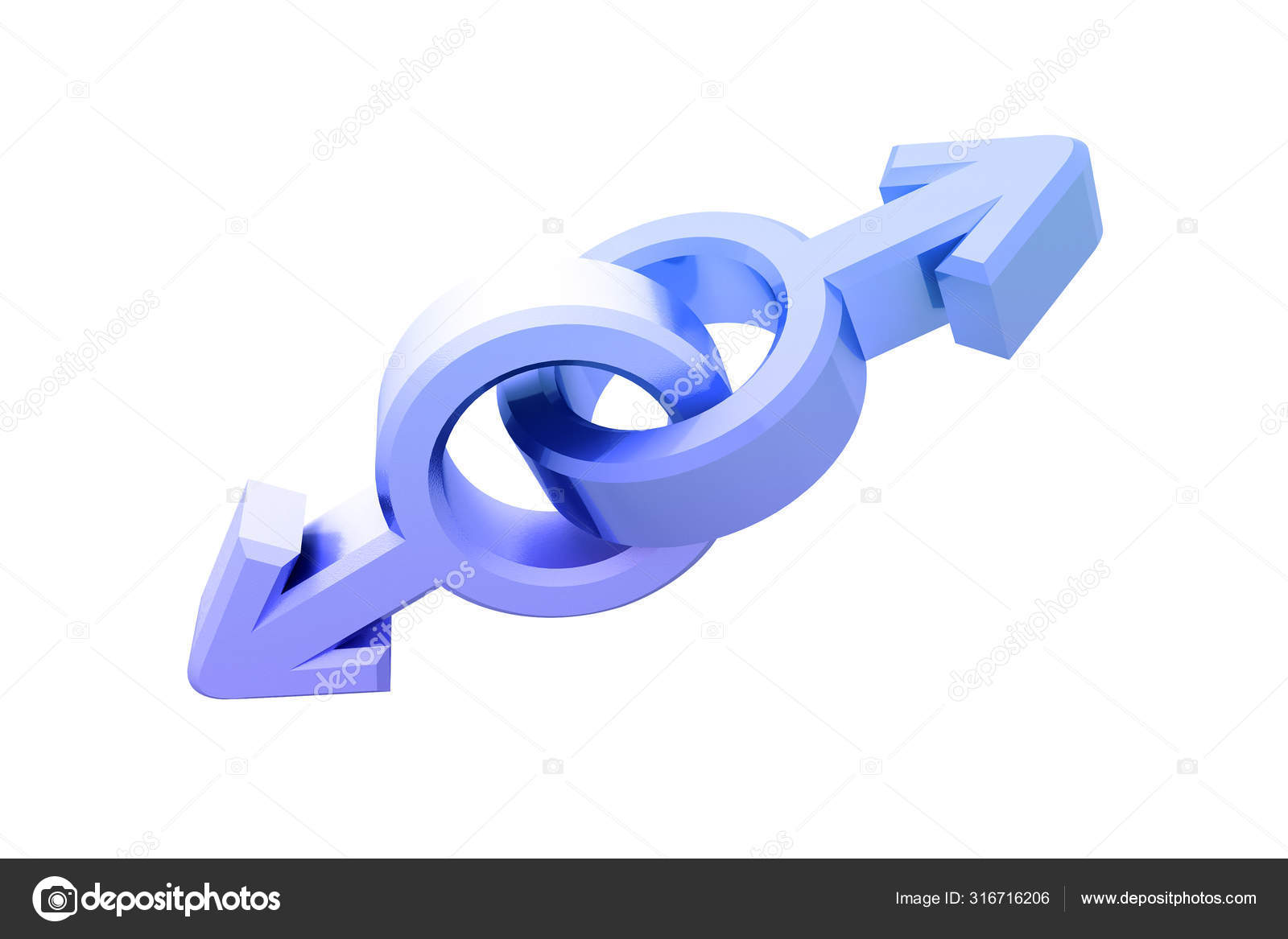Simple gay icon. Gender symbol. linear female symbol 3d illustration ...
