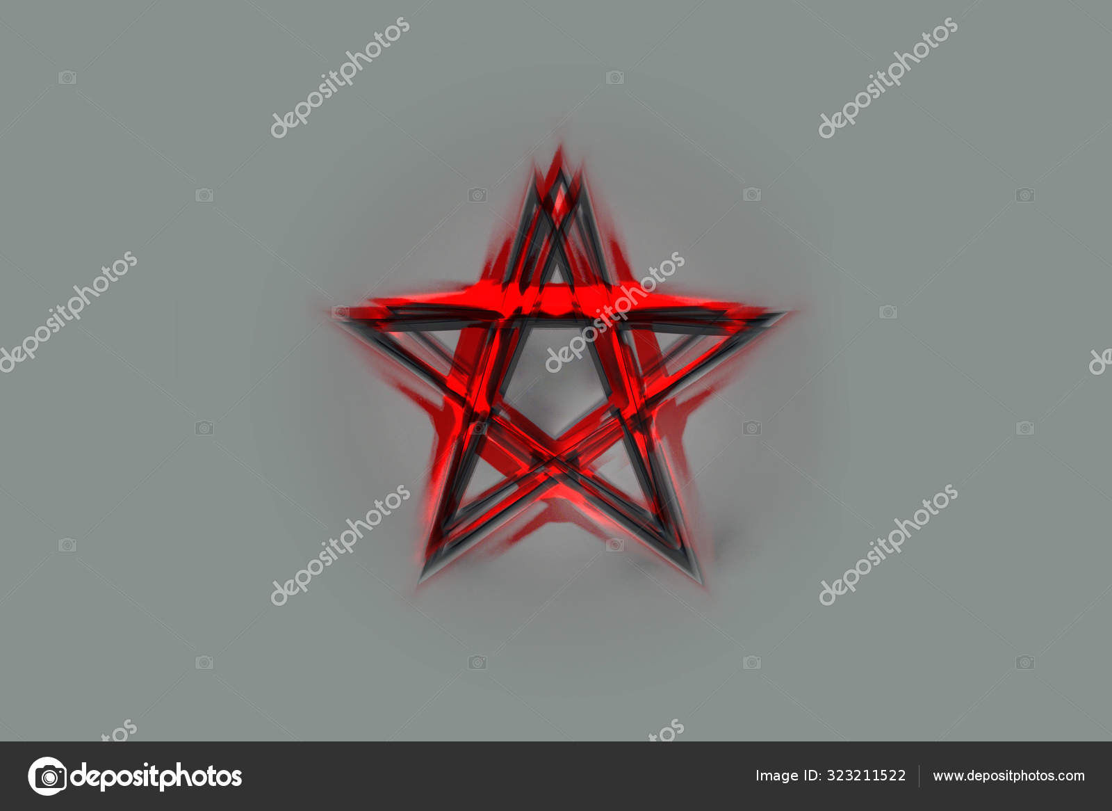 Reversed Pentagram symbol. Wiccan symbols- Cross of Sulfur. Bloo ...