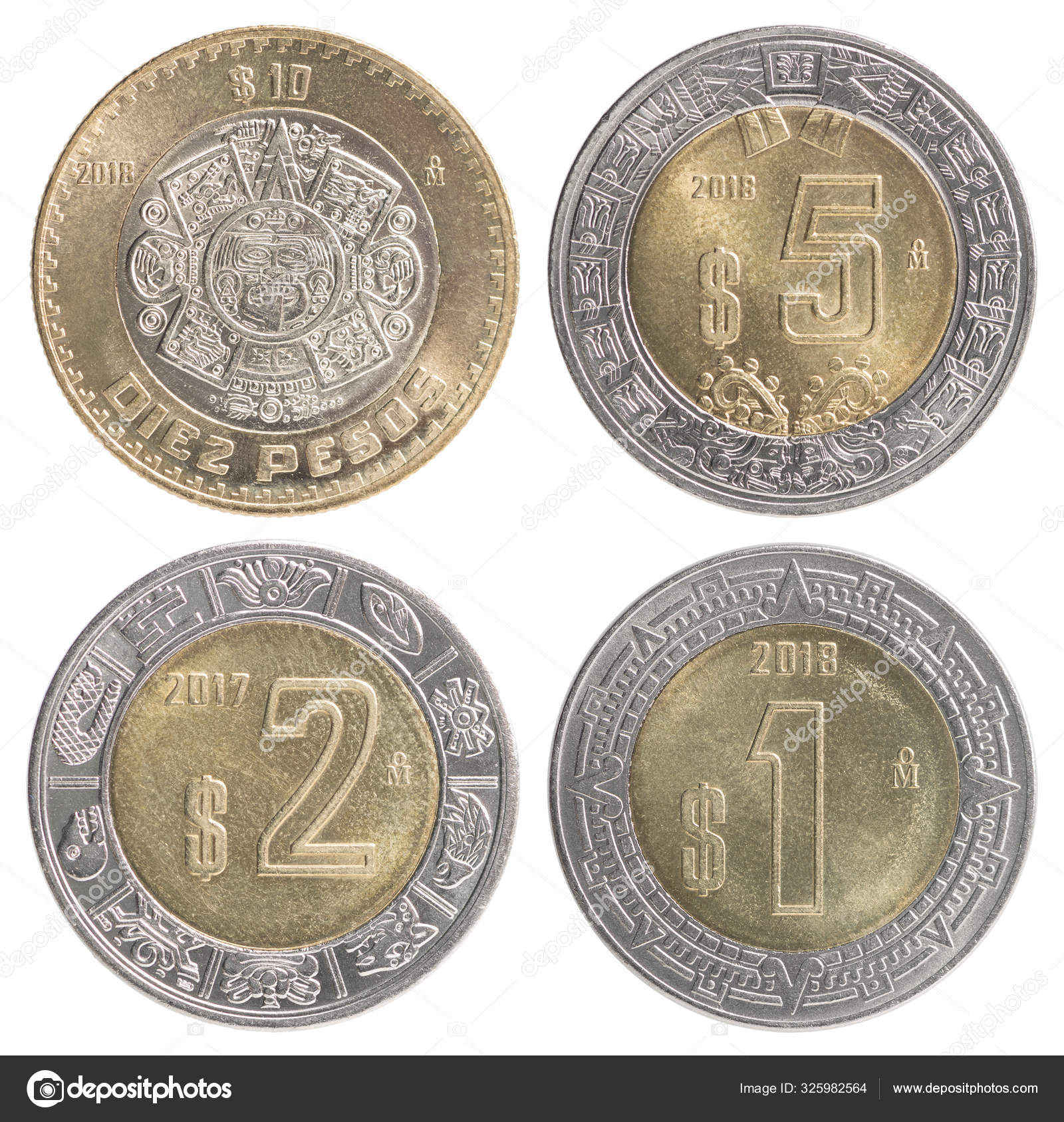 Conjunto de monedas mexicanas — Foto de stock #325982564 © andrey_lobachev