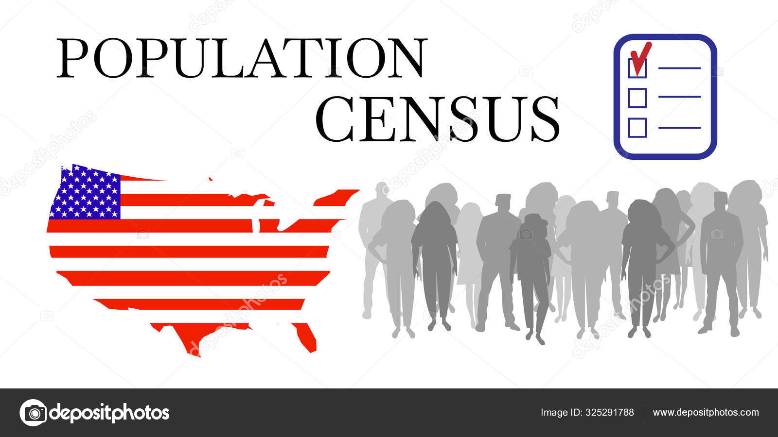 Population census. White vector banner of opinion poll or social survey ...