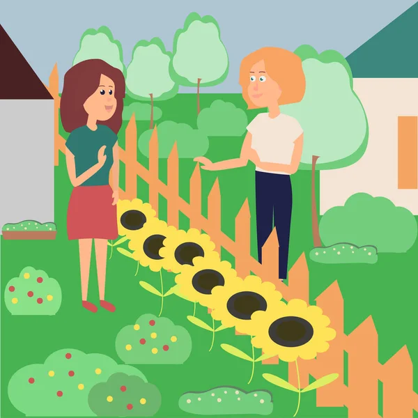 Amigas vecinas imágenes de stock de arte vectorial | Depositphotos