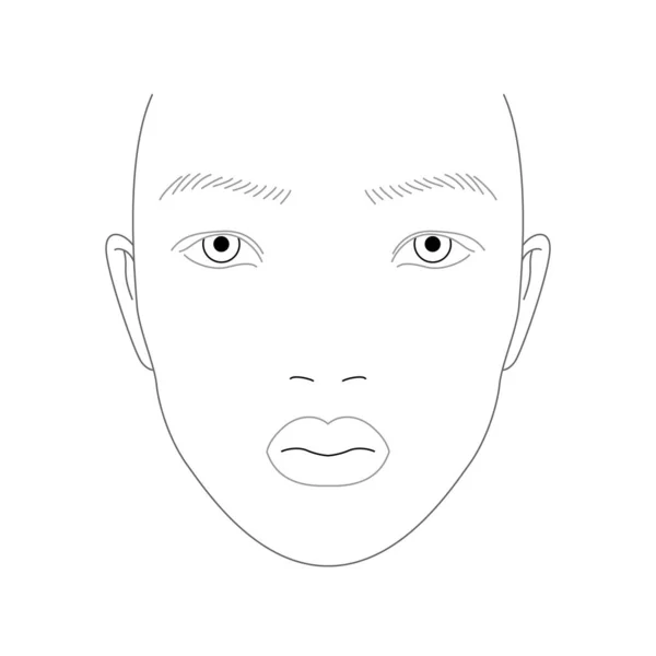 Face chart for makeup of african woman - Stock Image - Everypixel
